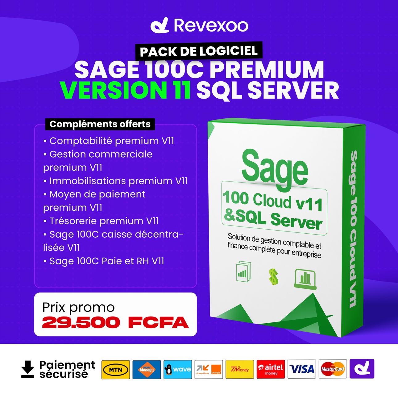 Pack de logiciels SAGE 100 Cloud v11 et SQL – Revexoo